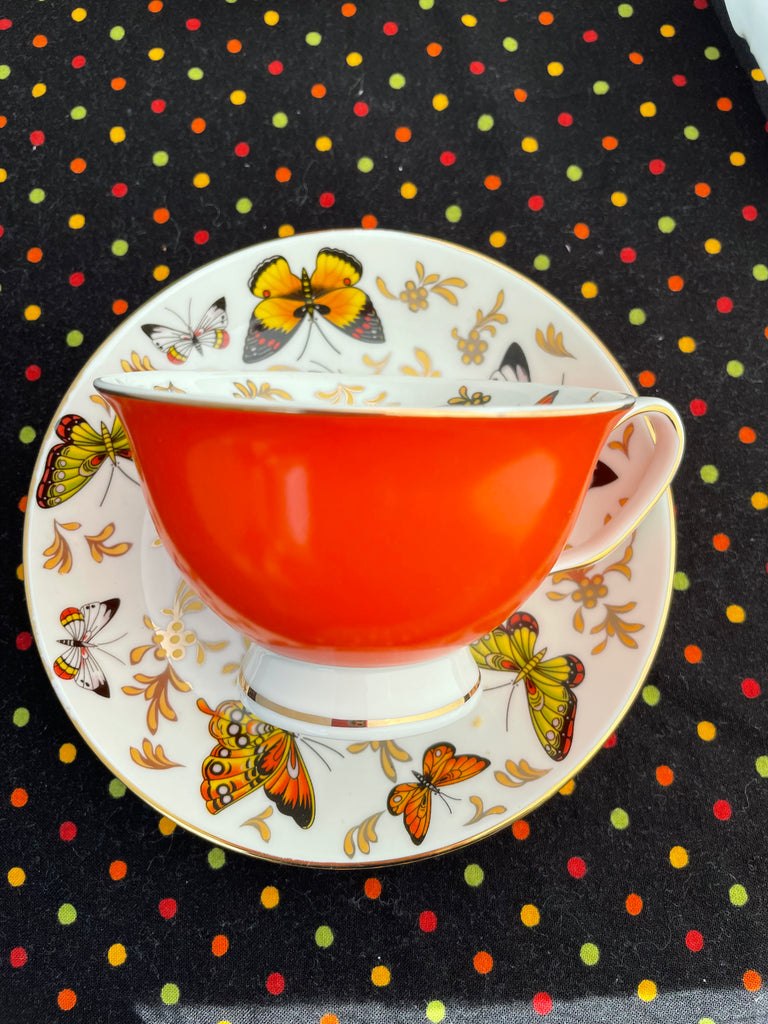 Orange Butterfly Surprise Teacups - set of four – The Twiggery