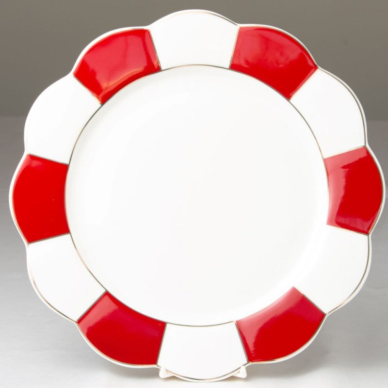 Red and White Stripe Dinner Plates - set of 4 – The Twiggery