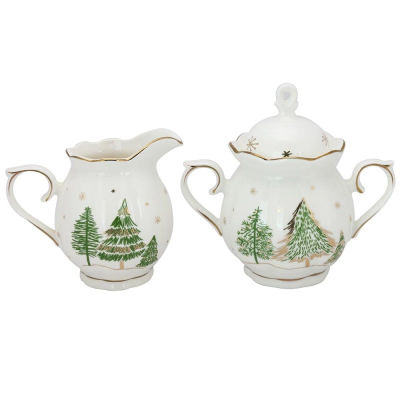 Winter Forest Porcelain Cream Pitcher and Sugar Bowl – The Twiggery